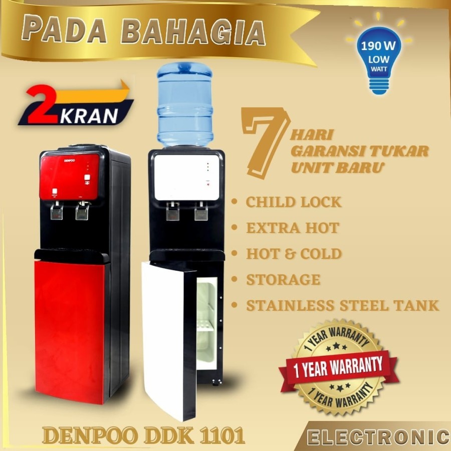 Jual Dispenser Galon Atas Standing Panas & Dingin Denpoo DDK 1101 Low ...