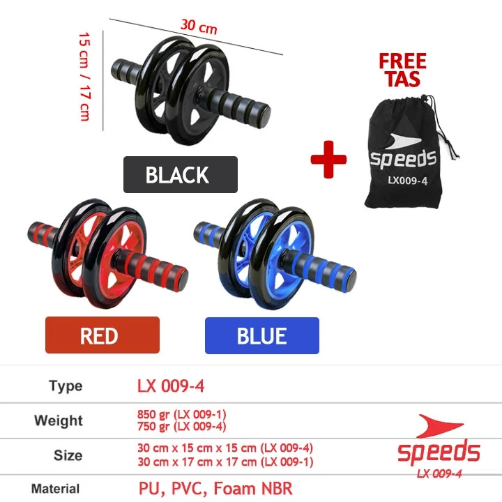 Jual SPEEDS AB WHEEL / AB ROLLER Alat Fitness Tangan / Roller Latihan ...