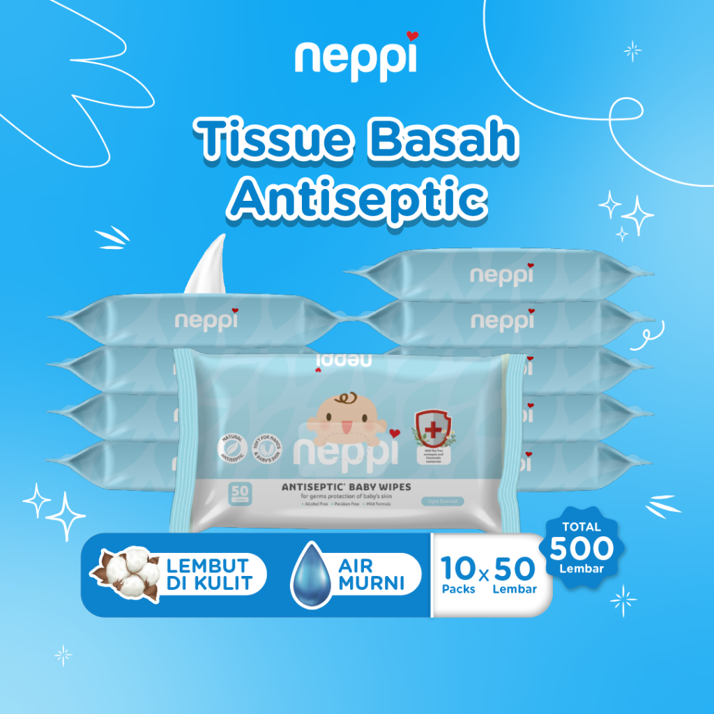 Jual (10 Pcs x 50 Lembar) Neppi Tisu / Tissue Basah Antiseptic Baby ...
