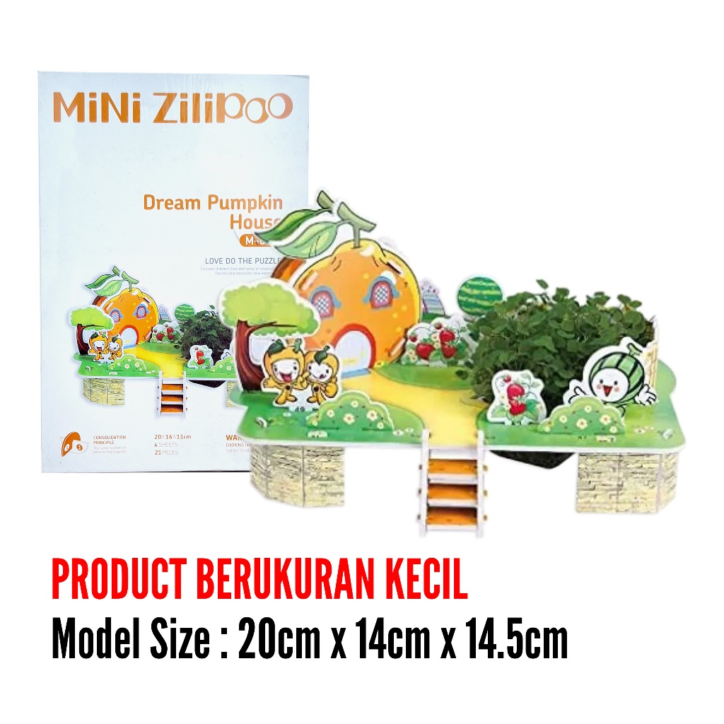 Jual Puzzle DIY Tanaman | Dream Pumpkin House | 3d Puzzle Miniatur M ...