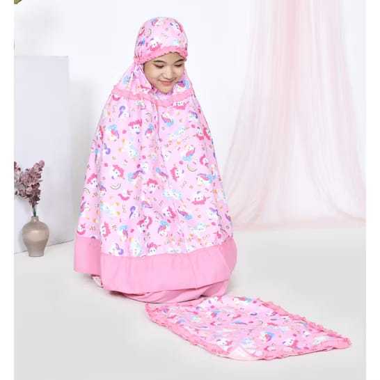 Jual MUKENA ANAK MOTIF KARAKTER KUDA PONI PINK TAS SEJADAH//MUKENA ANAK ...