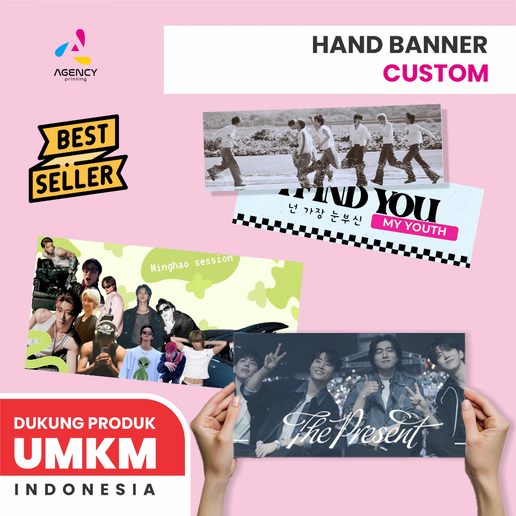 Jual Cetak Custom Hand Banner Handbanner Slogan Freebies Kpop | Shopee ...