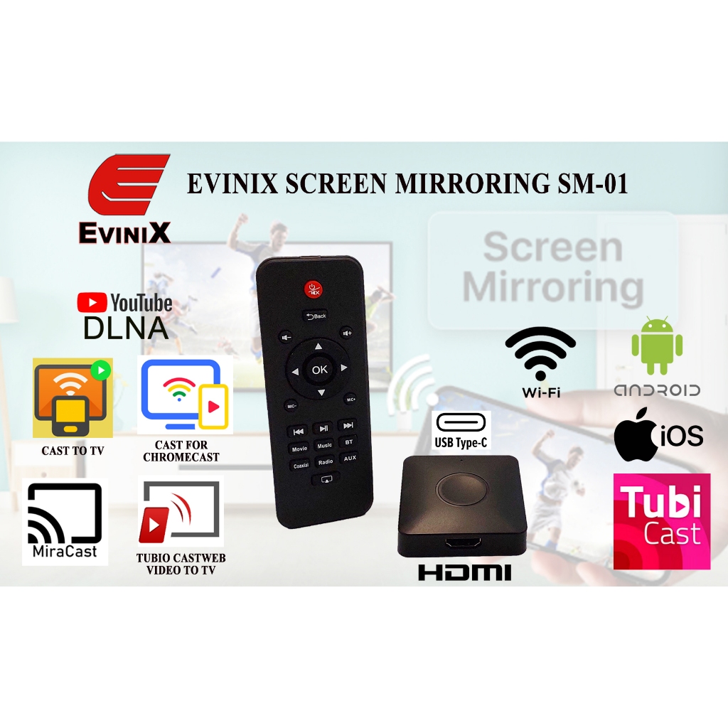 Jual ANYCAST EVINIX SM-01 dapat remote dan free Kabel HDMI 1 Meter | Shopee Indonesia