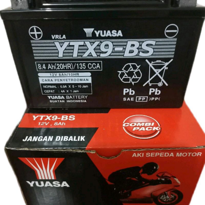 Jual YUASA TIPE YTX9-BS (AKI ORIGINAL PABRIKAN UNTUK MOTOR KAWASAKI NINJA 250 CC) Motorcycle ...