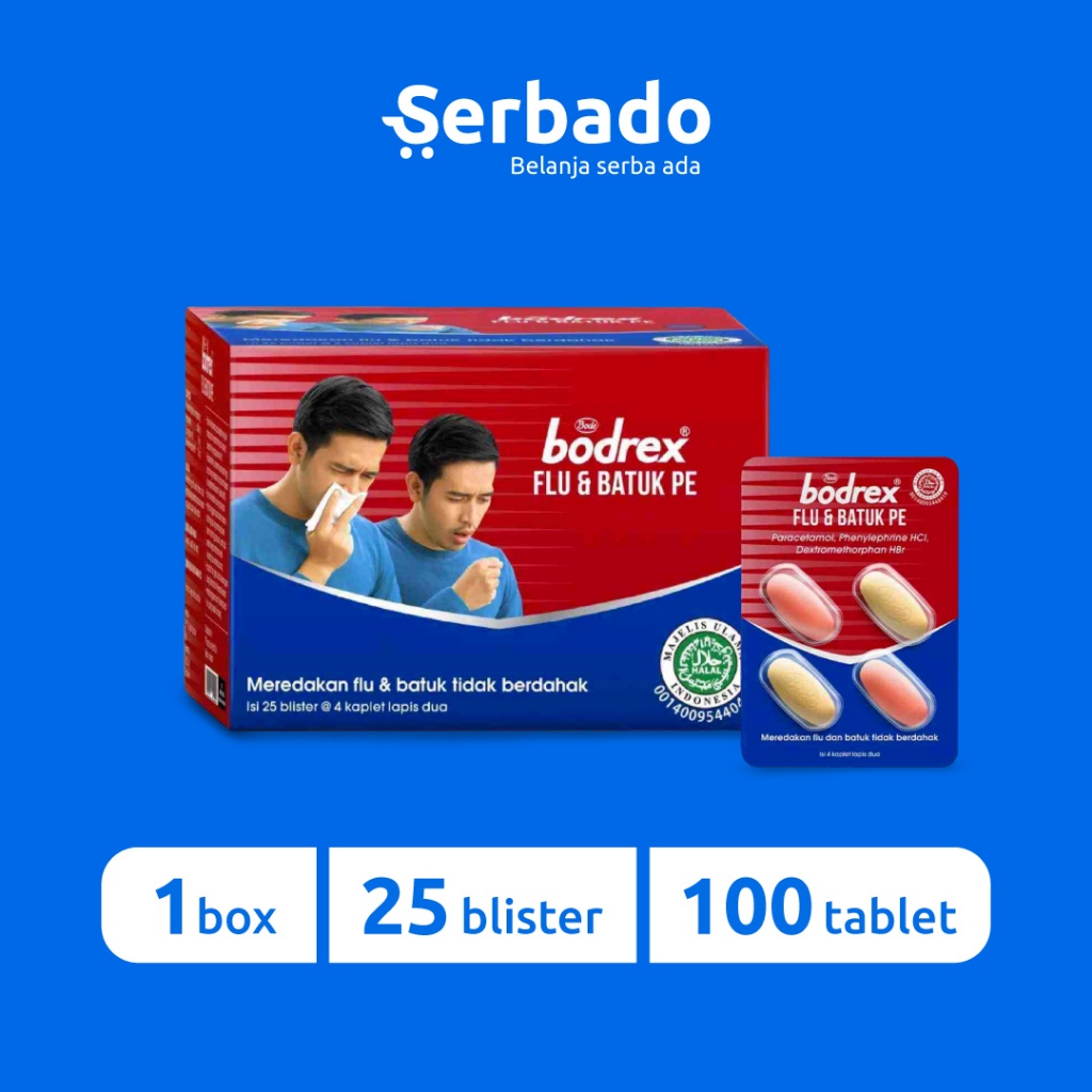 Jual Bodrex Flu & Batuk Kemasan Blister 1 Box (Isi 25 blister) | Shopee ...