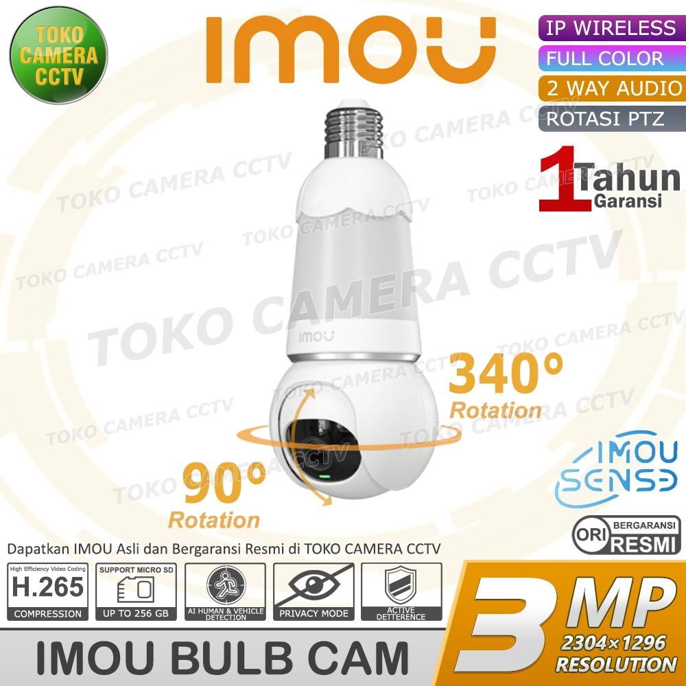 Jual IMOU BULB CAM 3MP KAMERA CCTV WIFI CAMERA LAMPU BOHLAM AUDIO ...