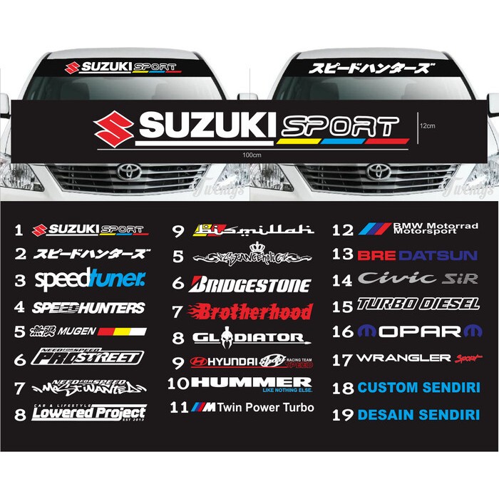 Jual Stiker Kaca Mobil Depan Belakang Car Windshield Sticker Free ...