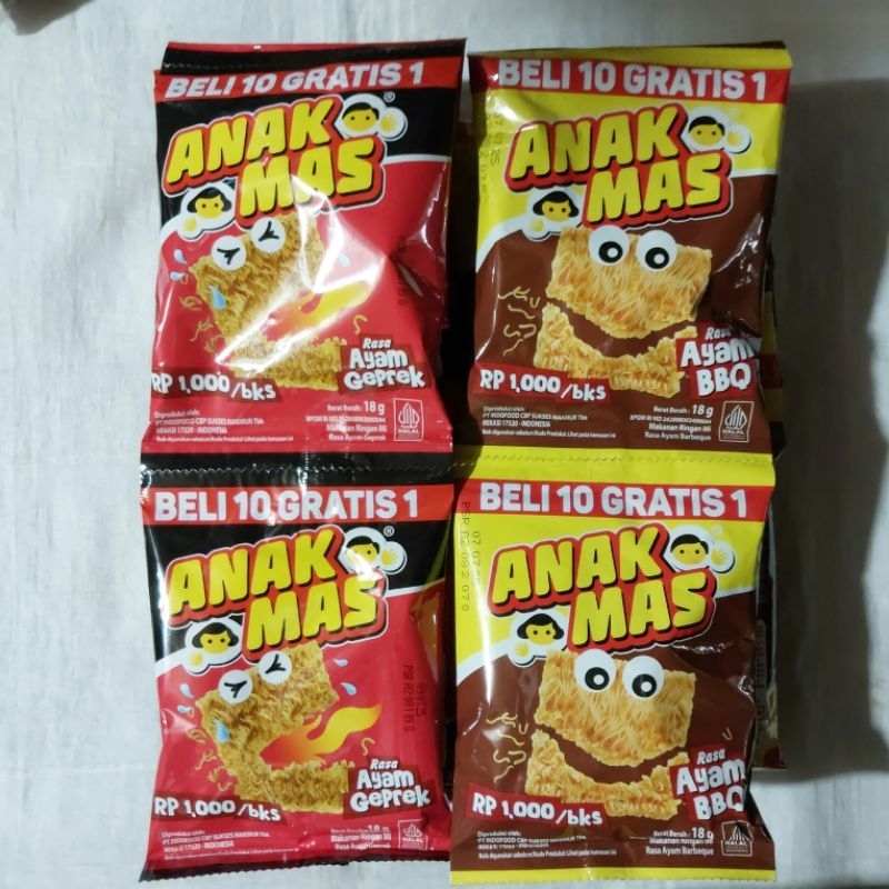Jual PROMO!!! MIE JADUL ANAK MAS RASA AYAM BBQ/GEPREK (1 pcs) | Shopee ...