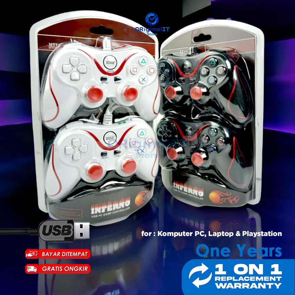 Jual Gamepad USB Inferno Double Getar Stik Joystik PC Komputer Laptop ...
