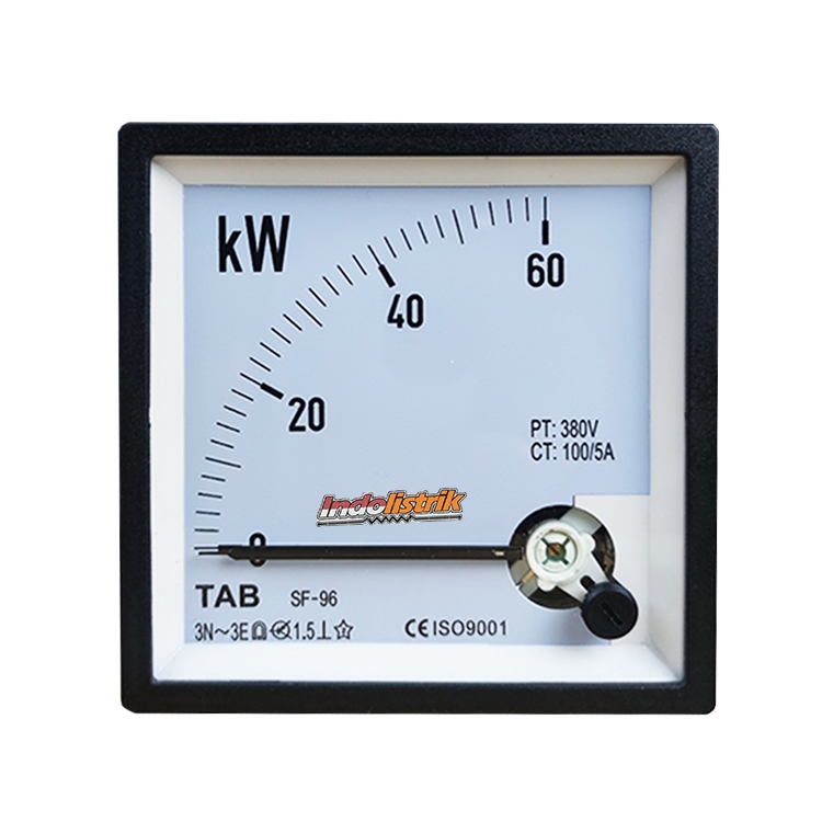 Jual Kilo Watt Meter 60KW 3P4W 96x96 Analog KW Meter CT 100/5A TAB ...