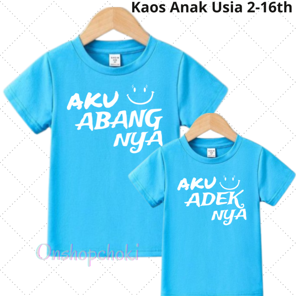 Jual Kaos anak Laki Laki perempuan gambar abang adek Usia 2-16th cewek ...
