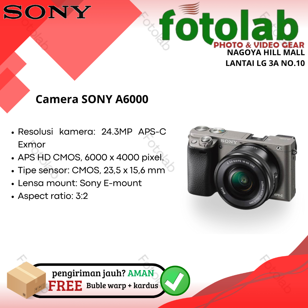 Jual Kamera Sony A6000 Lensa Kit (16-50mm) | Shopee Indonesia