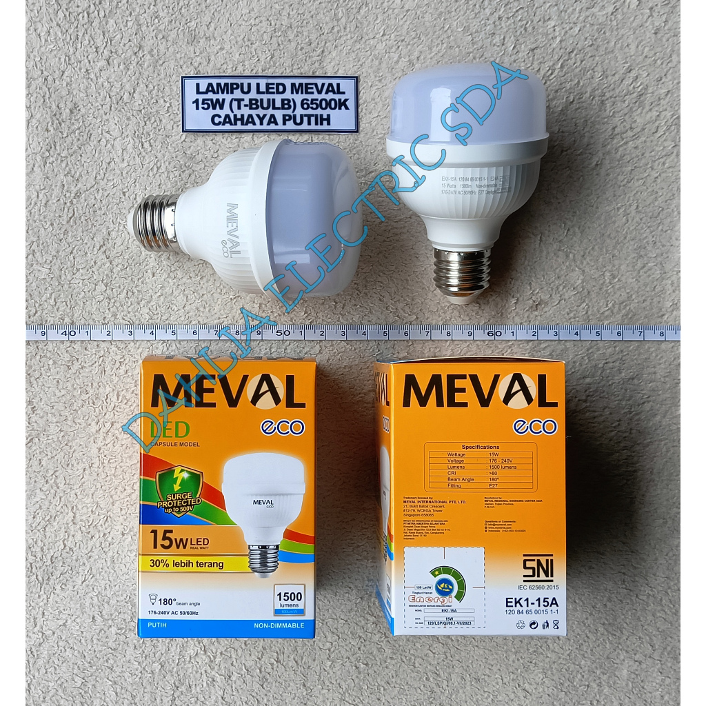 Jual LAMPU LED 15W KAPSUL (T-BULB) MEVAL CAHAYA PUTIH | Shopee Indonesia