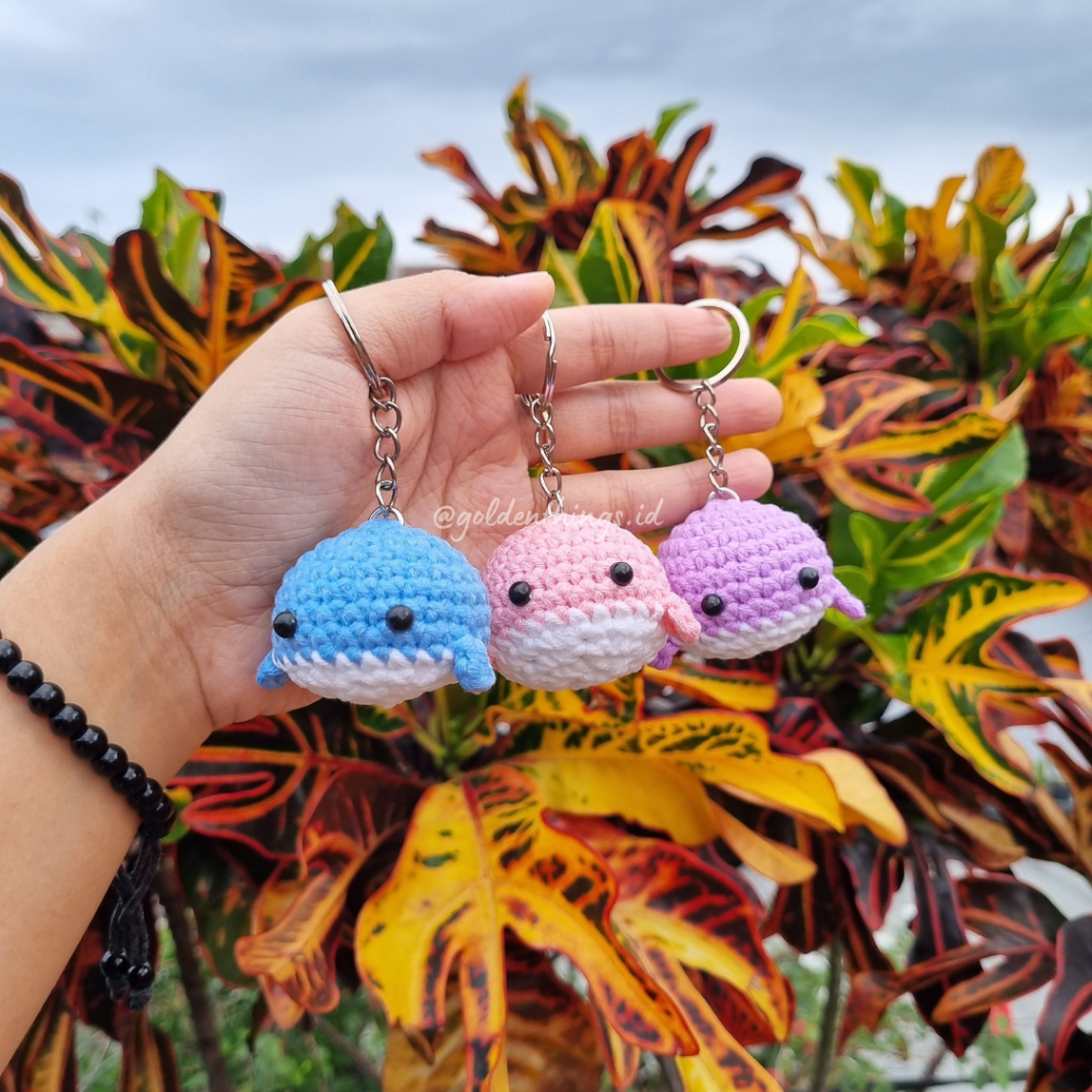 Jual GANTUNGAN KUNCI RAJUT PAUS | KEYCHAIN CROCHET WHALE | GANCI ...