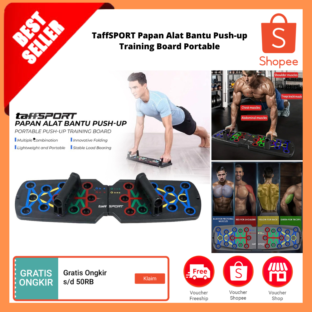 Jual Papan Alat Bantuan Push-up Training Board Portable / Papan Push-up ...