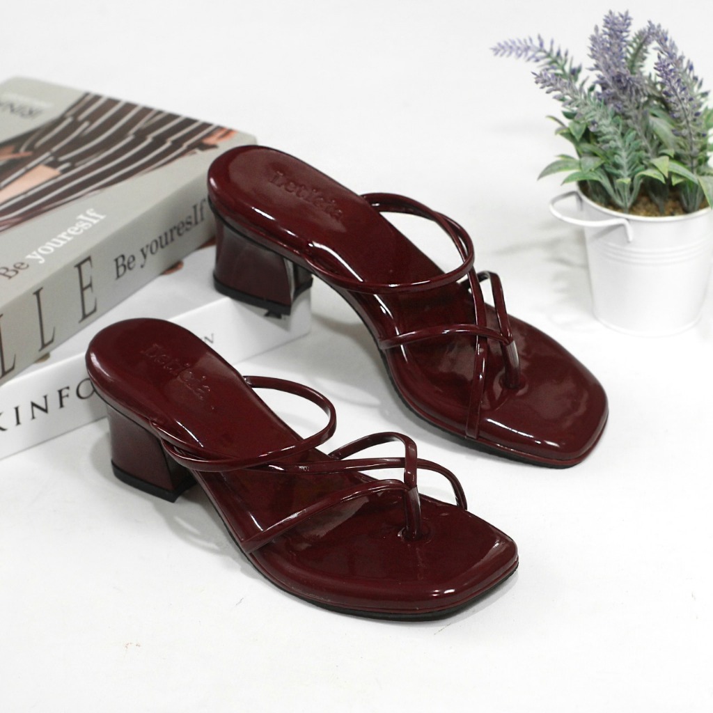Jual LEONY Felis Sandal Heels Wanita 5cm | sendal heel cewe | Shopee ...