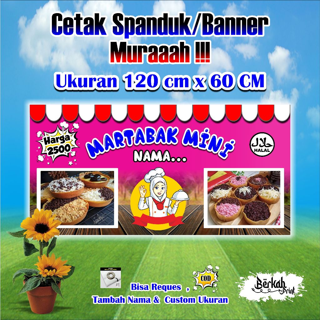 Jual Spanduk Banner Martabak Mini Ukuran 120 cm x 60 cm | Shopee Indonesia