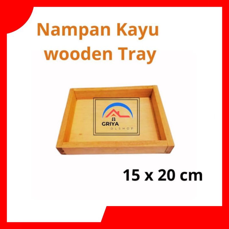 Jual Nampan Kayu Estetik Wooden Tray 15x20 Kayu Mahoni/Baki Kotak Kayu ...