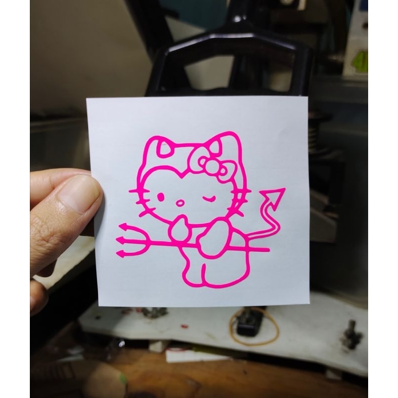 Jual stiker cutting hello Kitty devil lucu sticker keren | Shopee Indonesia