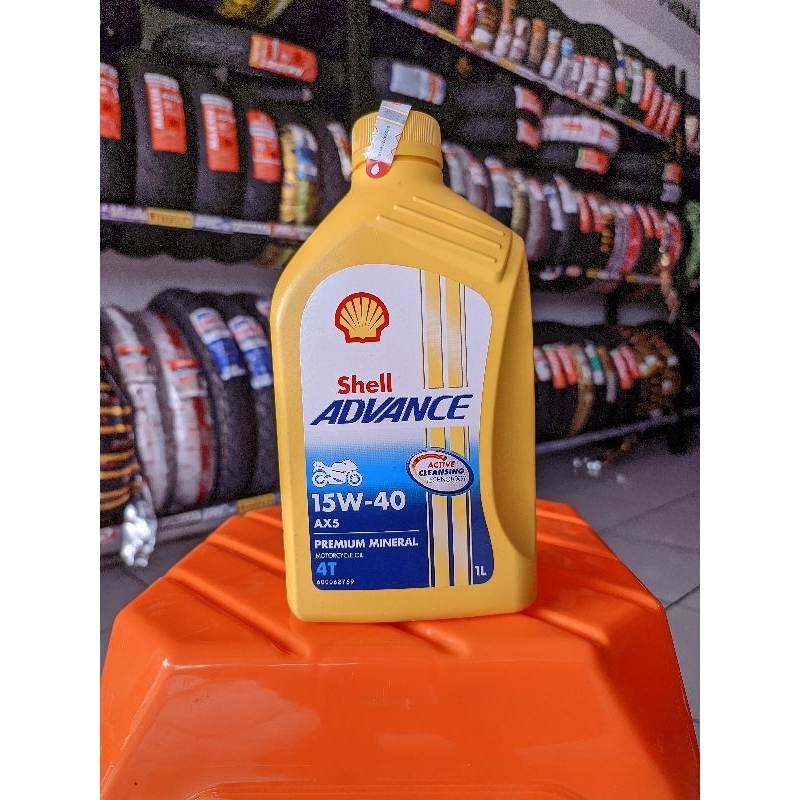 Jual Oli Mesin Motor Bebek Manual Gigian Shell AX5 15W-40 1 Liter ...