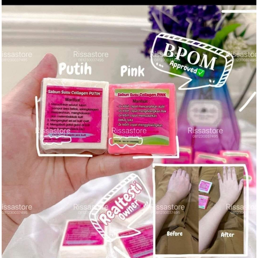Jual SABUN SUSU COLLAGEN PUTIH PINK PEPAYA SABUN VIRAL MENCERAHKAN 30gr ...