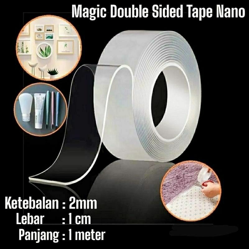 Jual Double tape dinding bening/ nano dobel tip transparan penolong ...