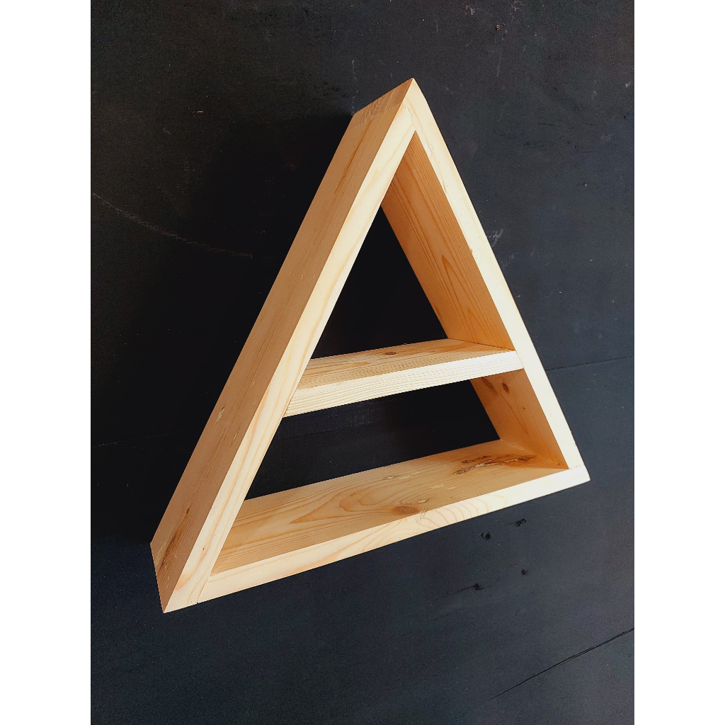 Jual Rak Dinding Segitiga 2 susun bisa untuk naruh hiasan dinding ...