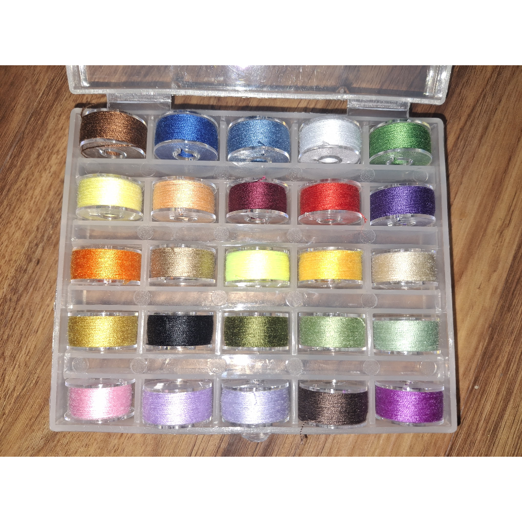 Jual Set Spool / Bobbin Transparan + Benang isi 25Pcs (Mesin Jahit ...