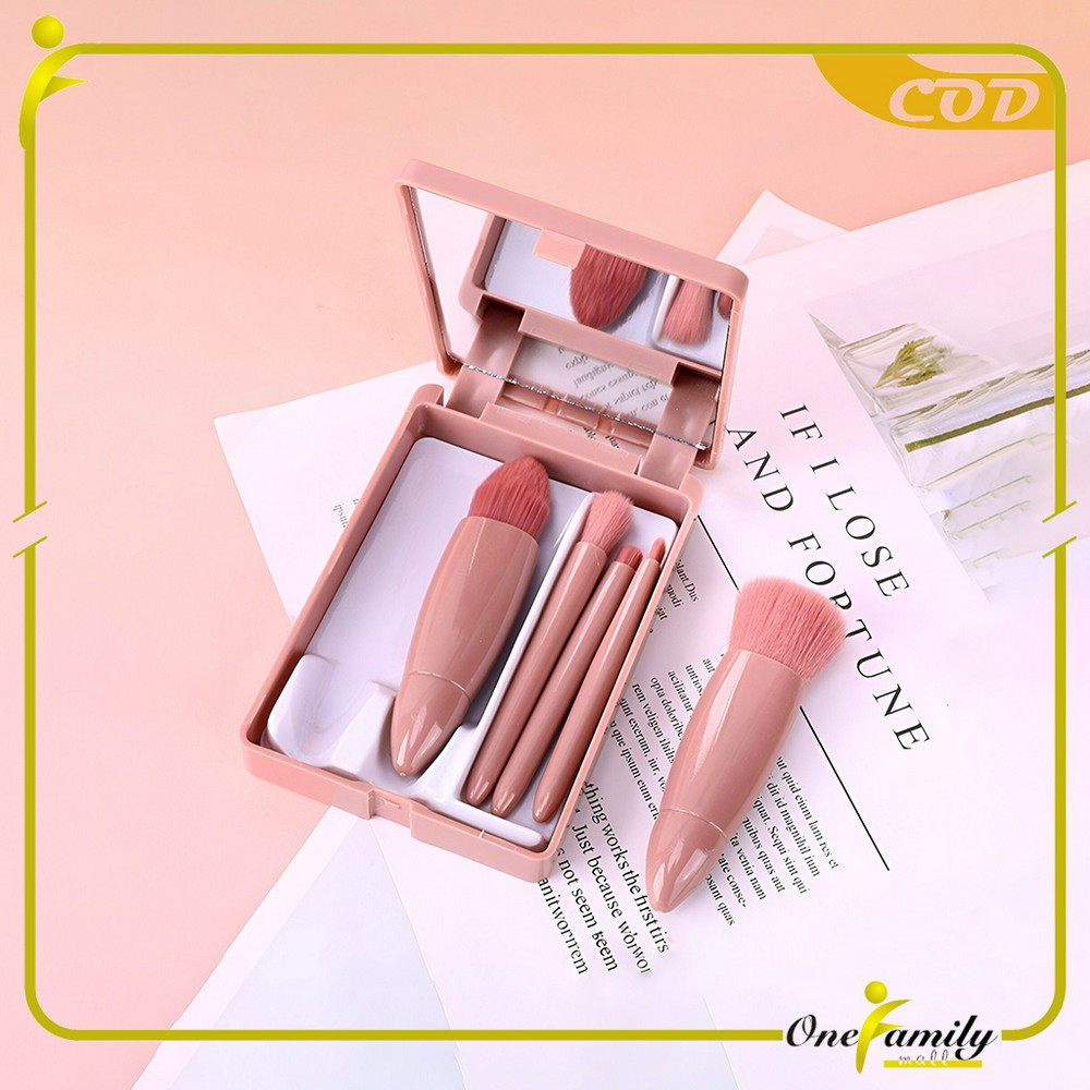 Jual ONE-K191 Set Kuas Make Up Portable Plus Cermin Rias / Makeup Brush ...