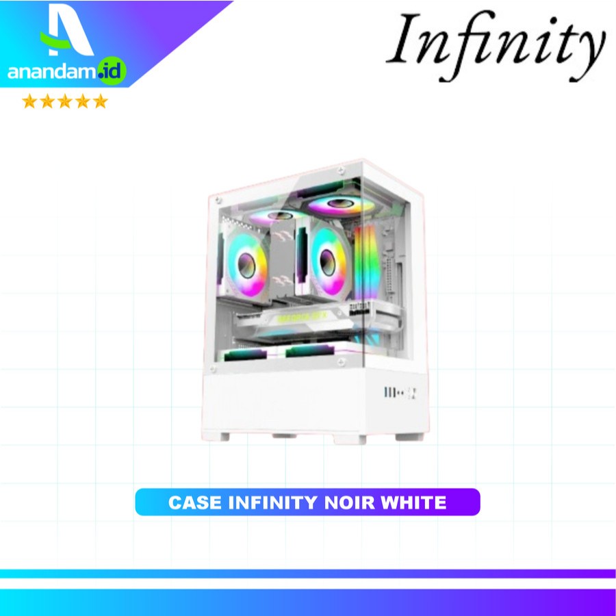 Jual CASING INFINITY NOIR FREE 3 FAN - mATX GAMING CASE - WHITE ...