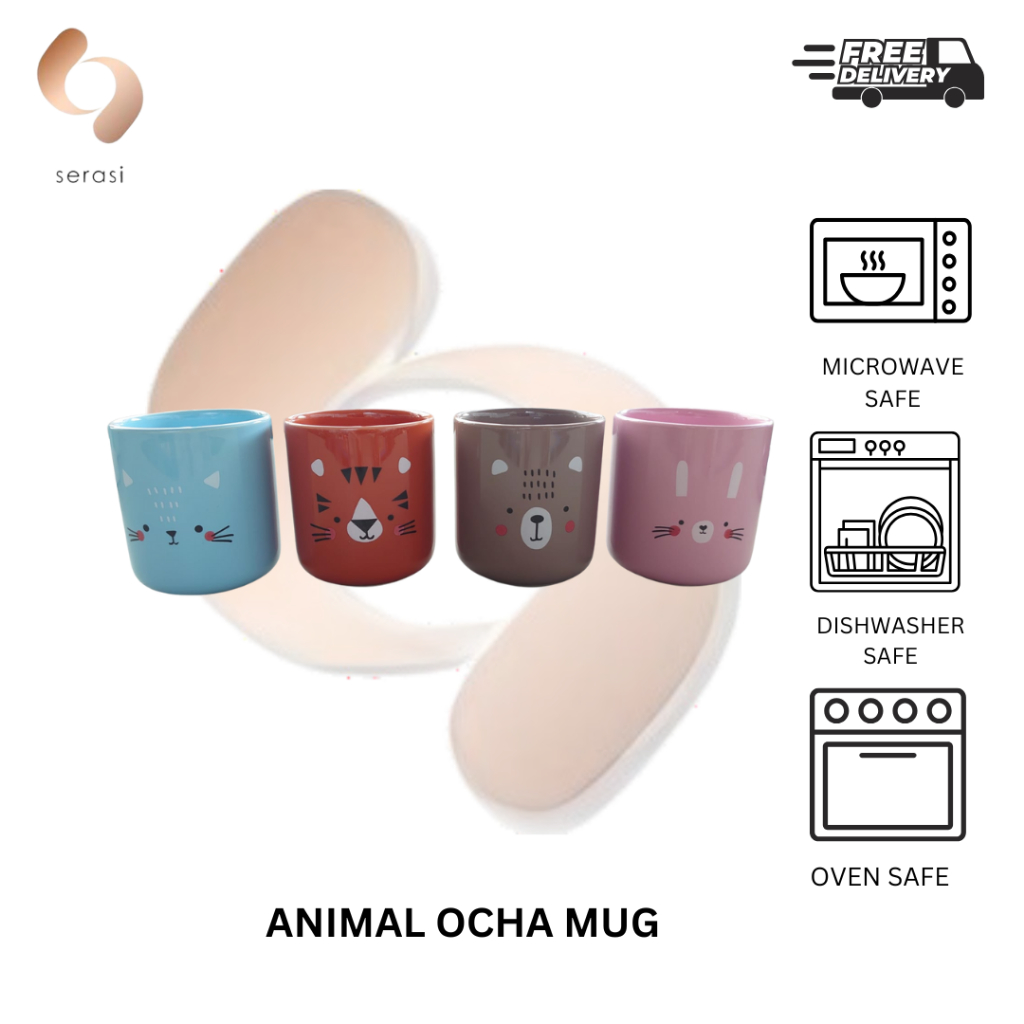 Jual Serasi Ocha Mug Animal/Gelas Minum Keramik/Mug Ocha Series/Gelas ...