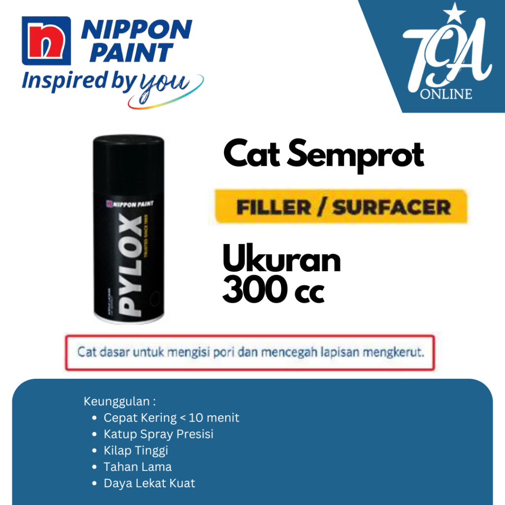 Jual NIPPON PAINT Cat Semprot Pylox Filler / Surfacer 300 cc | Shopee Indonesia