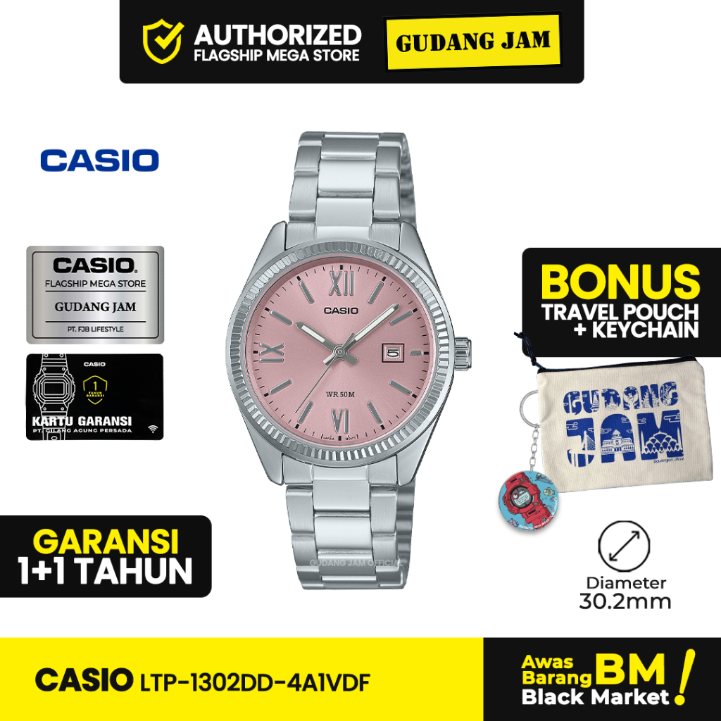 Jual Jam Tangan Casio Wanita LTP-1302DD-4A1VDF Pink Analog Rantai | Shopee Indonesia