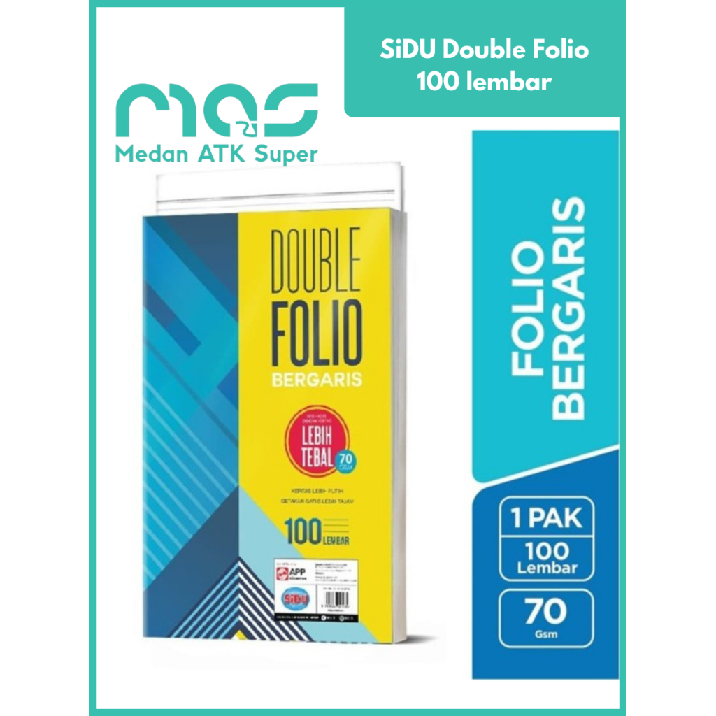 Jual KERTAS DOUBLEFOLIO SIDU ISI 100 BERGARIS 70 GSM [Medan ATK SUPER ...