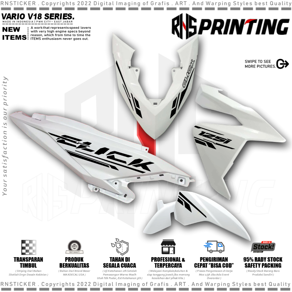 Jual VRV18 Cutting Sticker Striping Click 125-150 Vario Led 2015-2018 ...