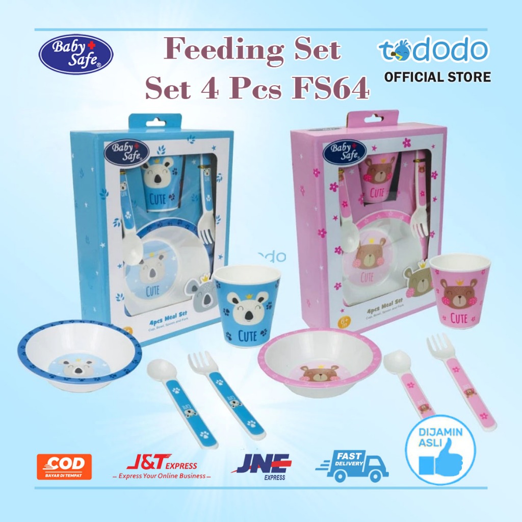 Jual Peralatan Makan Bayi Feeding Set Anak Baby Safe Meal Set 4 Pcs ...