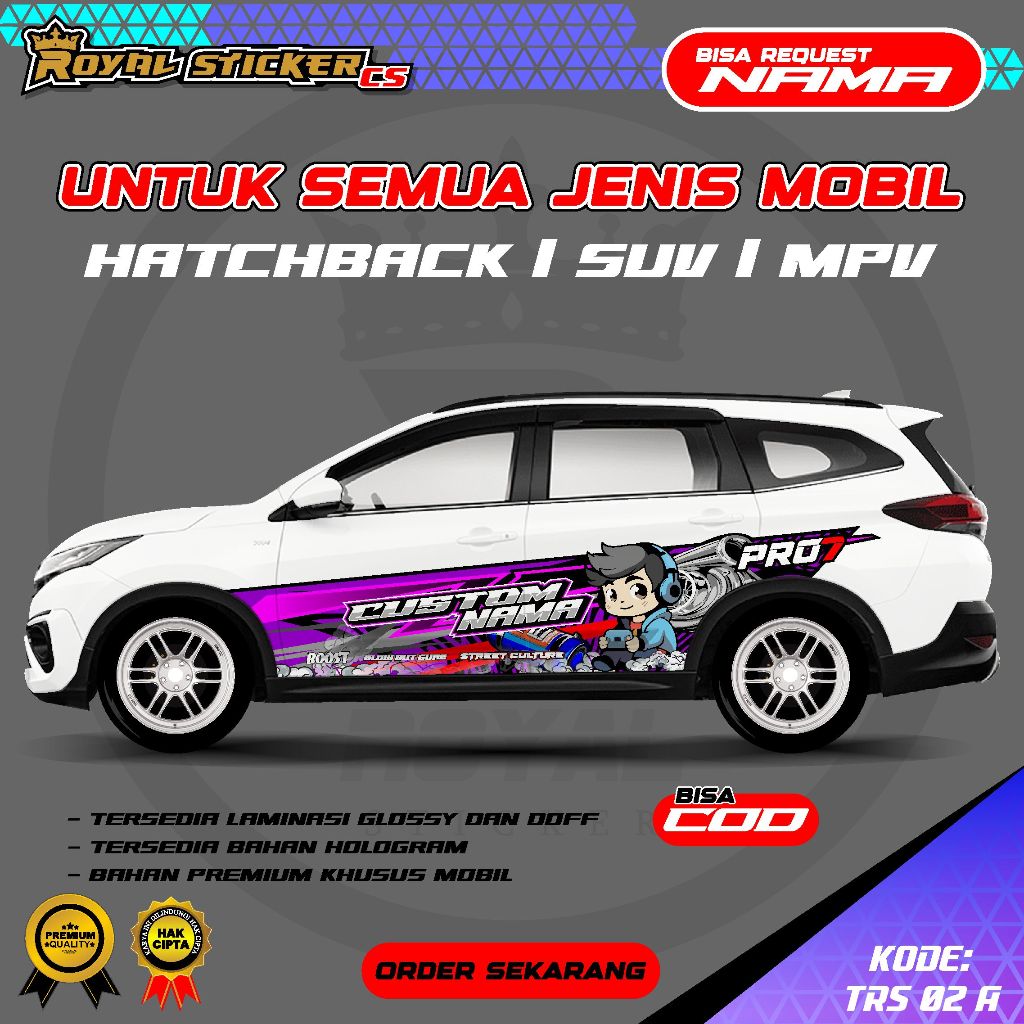 Jual TRS 02 - STIKER DECAL TERIOS SIGRA AYLA INNOVA PANTHER FORTUNER ...