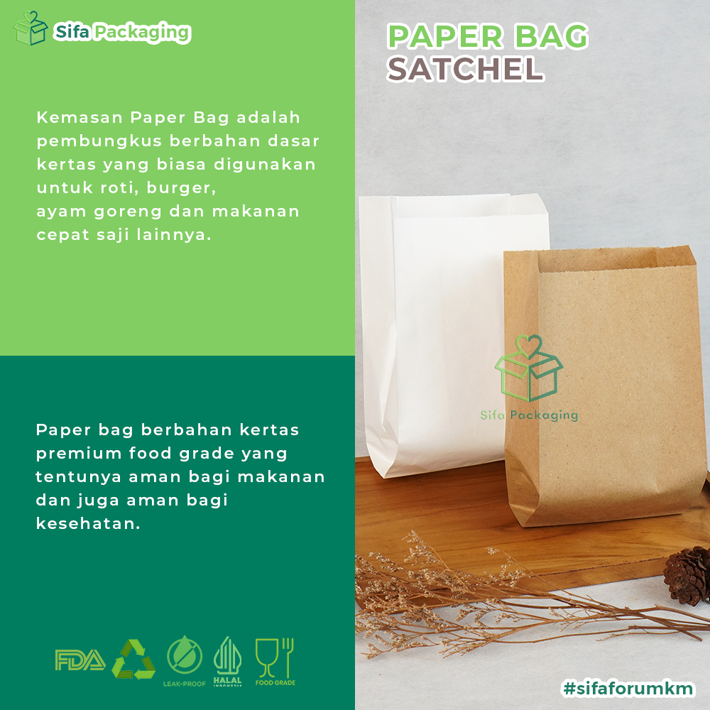 Jual Paper Bag Satchel Kentang Goreng Kantong Kertas Roti Fried Chicken ...