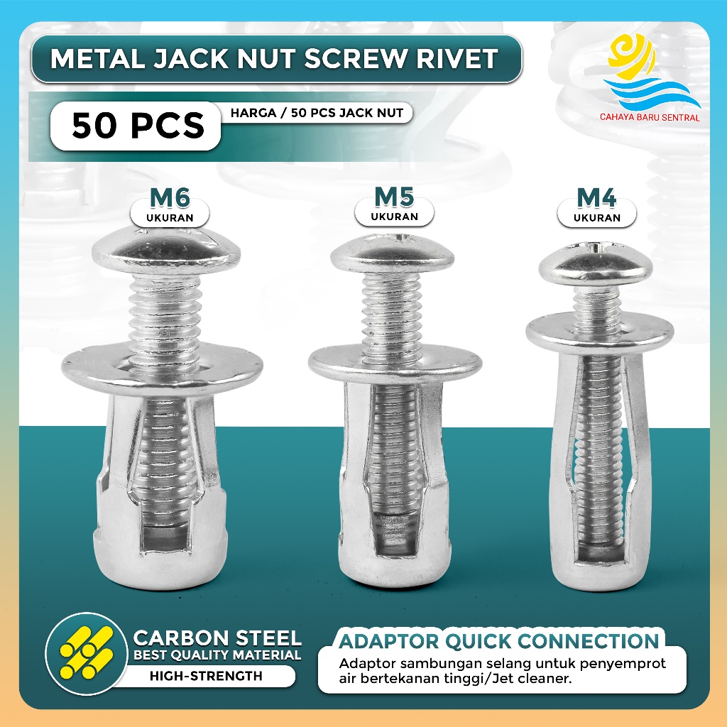 Jual Sekrup M5 / Sekrup M6 / Jack Nuts M5 / Jack Nuts M6 Bahan Metal ...