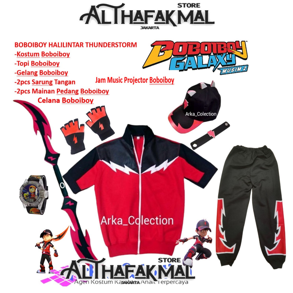 Jual BAJU CELANA BOBOIBOY HALILINTAR BOBOIBOY THUNDERSTORM CELANA ...