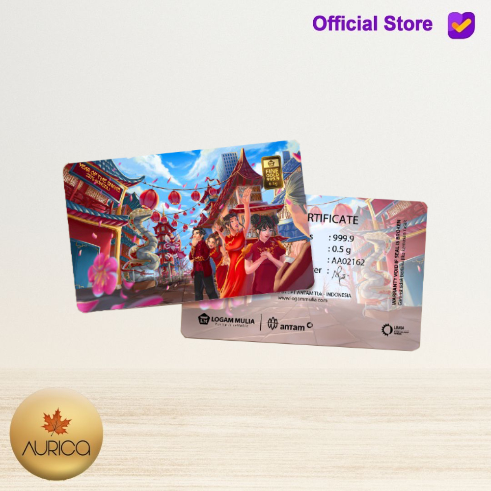 Jual Logam Mulia Antam Press ( LM ) Edisi Imlek Series Ular - 0.5GR ...