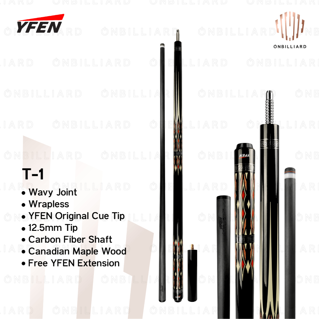 Jual Stick Billiard Play Carbon YFEN + EXTENSION T-1 T-2 T-3 T-4 T-5 T ...