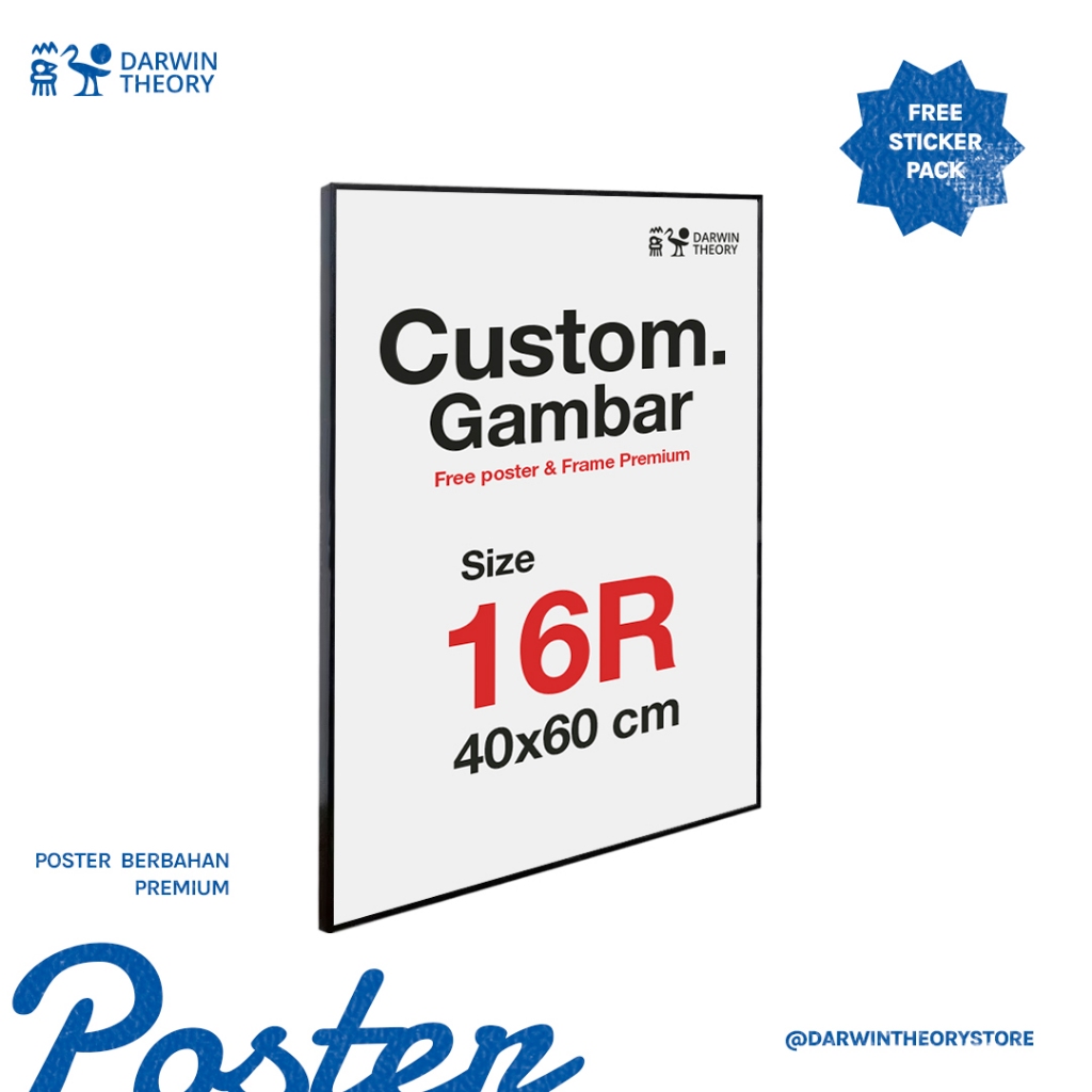 Jual Poster + Frame Custom | Ukuran 16R 40x60cm | Poster Dinding ...