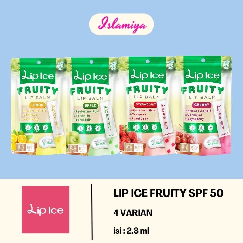 Jual LIP ICE FRUITY LIP BALM SPF 50+ PA++ - LIP ICE REGULER TANPA WARNA ...