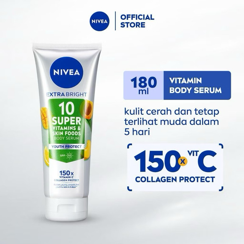 Jual Nivea Body Serum Extra Bright 10 Super Vitamins & Skin Foods Youth ...