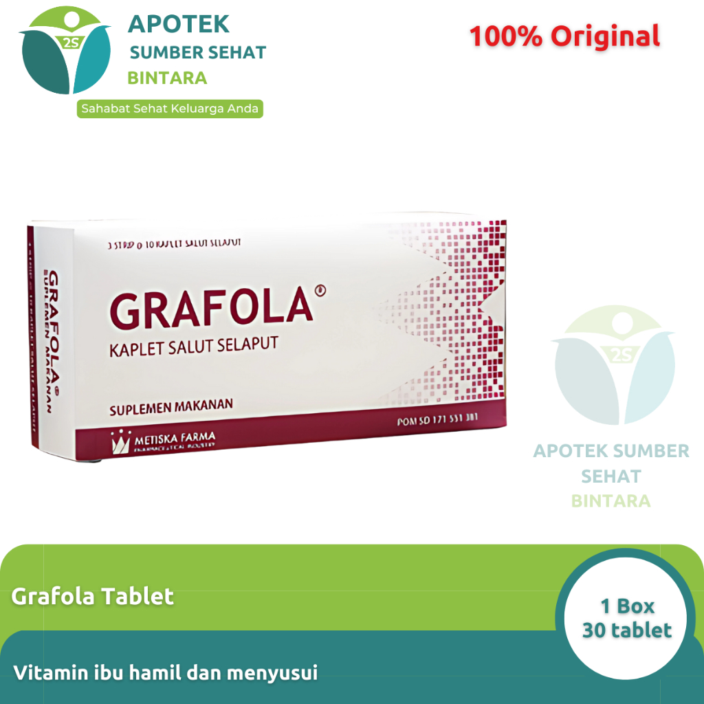 Jual Grafola Tablet - Vitamin Ibu Hamil dan menyusui - 1 Box 30 Tablet ...