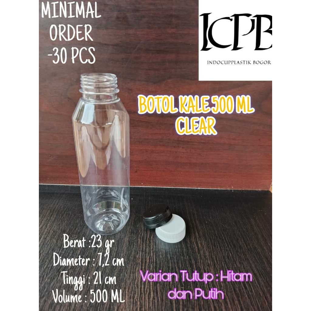Jual Botol Kale 500 ml (23 gram) / Botol Plastik 500 ml PET Clear ...