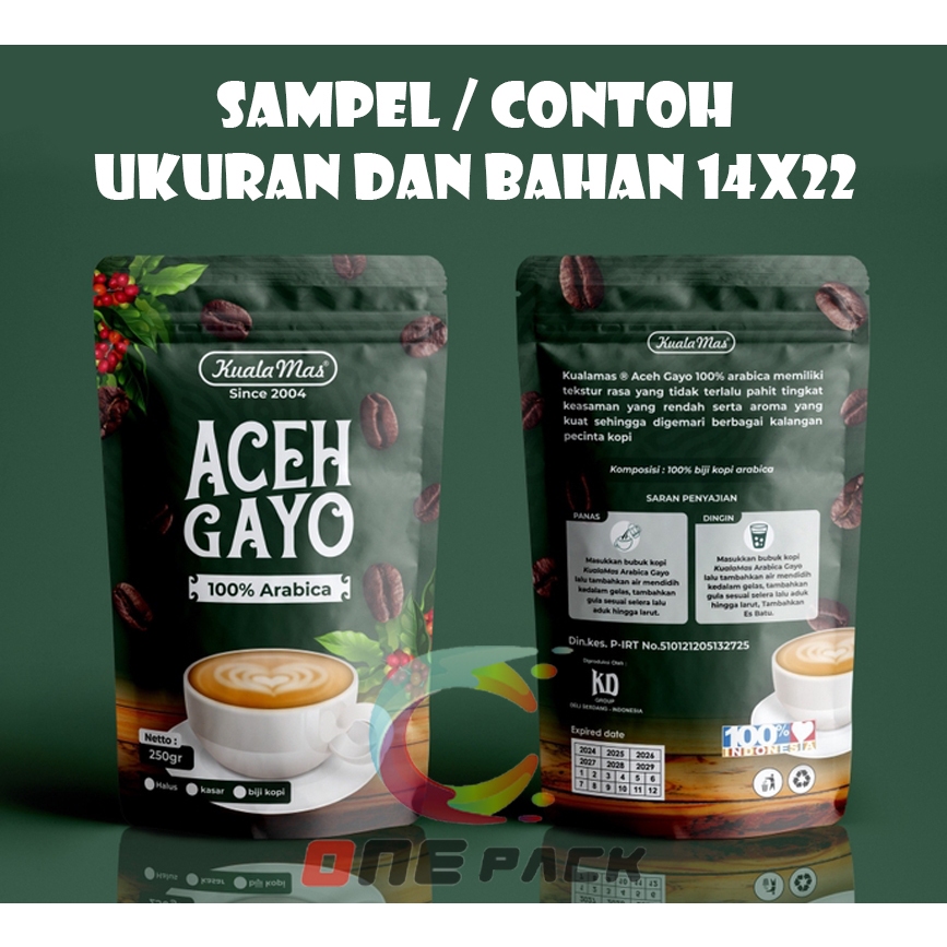 Jual CONTOH SAMPLE BAHAN & CEK UKURAN 14x22 STANDING POUCH SACHET ...