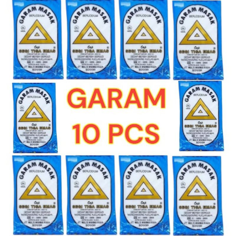 Jual 10 pcs garam beryodium / garam masak / garam halus | Shopee Indonesia