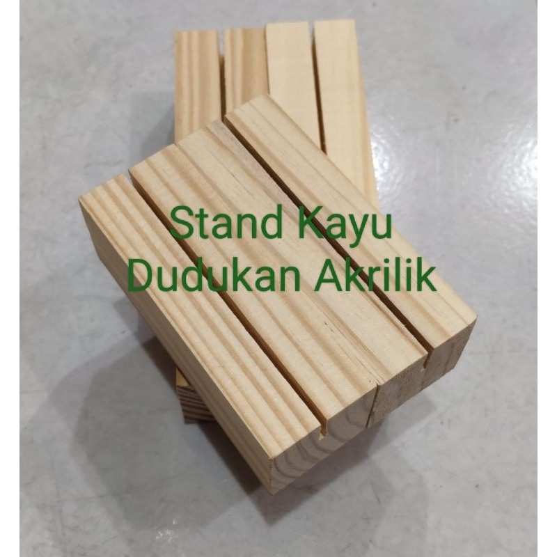 Jual Stand Kayu Dudukan Akrilik/ Stand Holder Kayu | Shopee Indonesia
